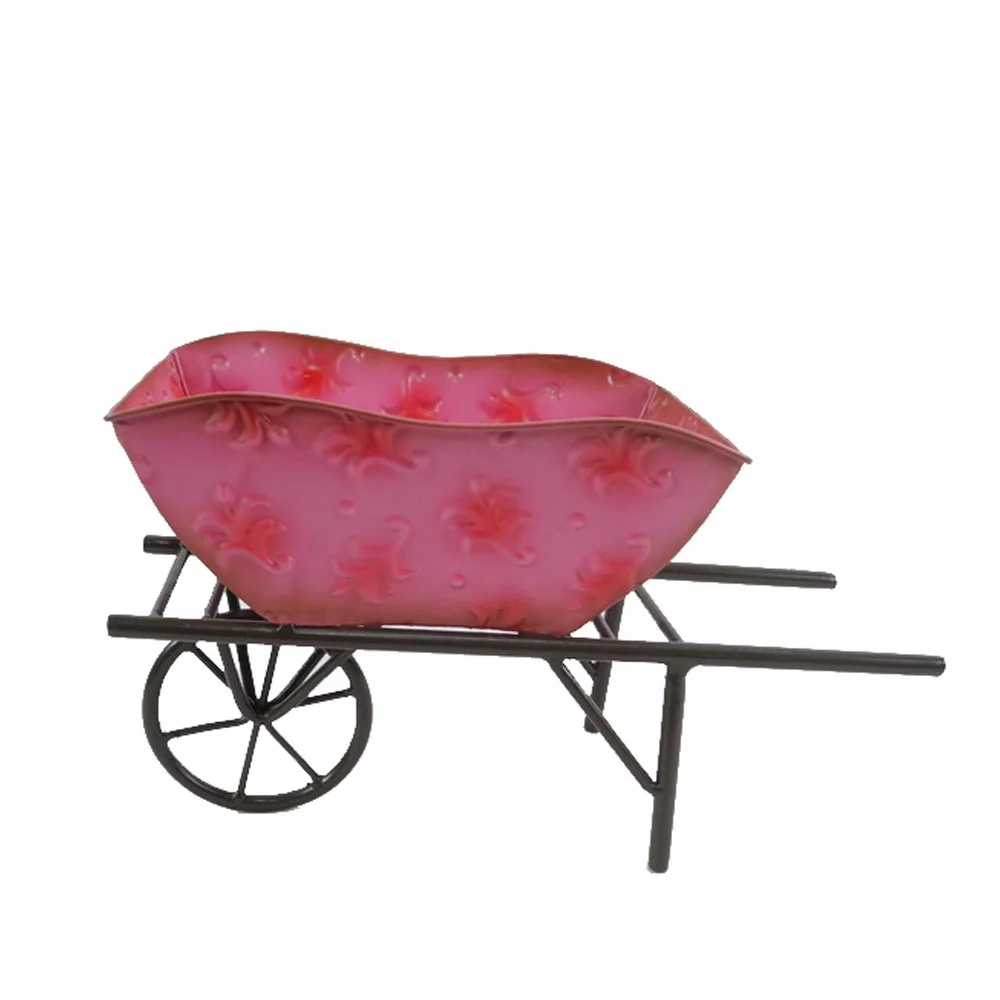 New-Metal-Wagon-Wheels-Flower-Cart-Planter-Pot-Stand-For-Home-Garden ...