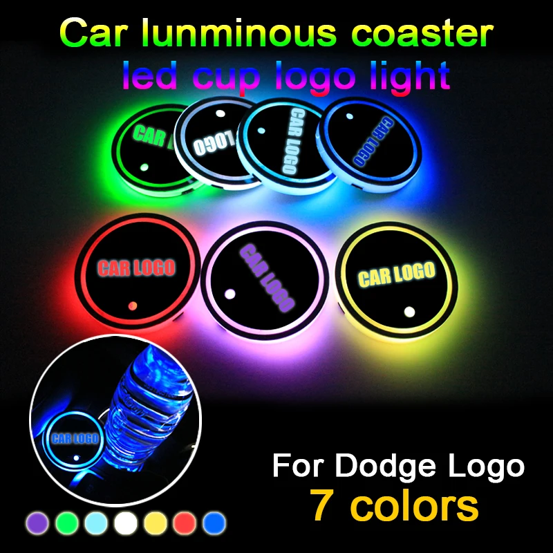 2PCS-Led-Car-Cup-Holder-Coaster-For-Dodge-logo-Light-For-nitro-journey ...