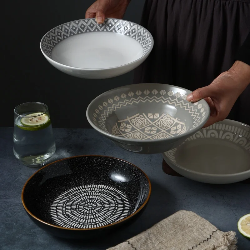 Flaw-Beautiful-8-9-Inch-Deep-Plate-Large-Soup-Plate-High-Breakfast ...