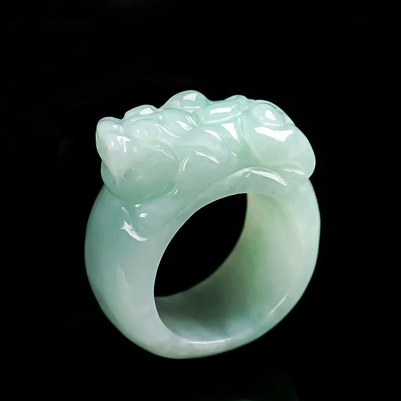 Anillo-de-Jade-Natural-Pixiu-para-hombre-y-mujer-joyer-a-de-jade-ta ...