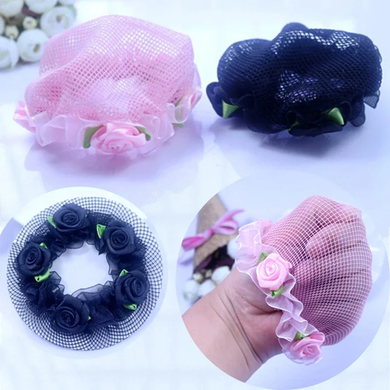 1Pcs-Girls-Cute-Kawaii-Flower-Lace-Reusable-Bun-Hair-Nets-For-Dancers ...