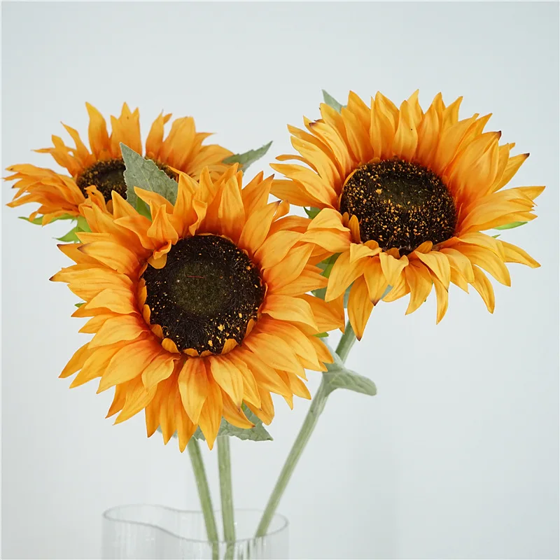 2Pc-Moisturizing-Sunflower-Artificial-Flowers-Real-Touch-Realistic-Fake ...