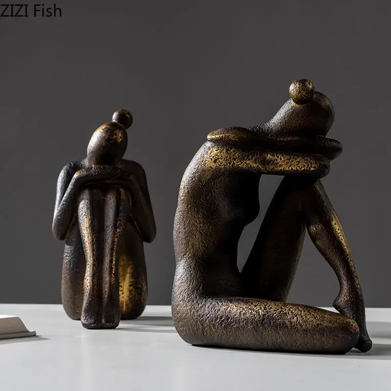 Abstract Character Girl Statue Decorative Bookends Library Bookcase ...