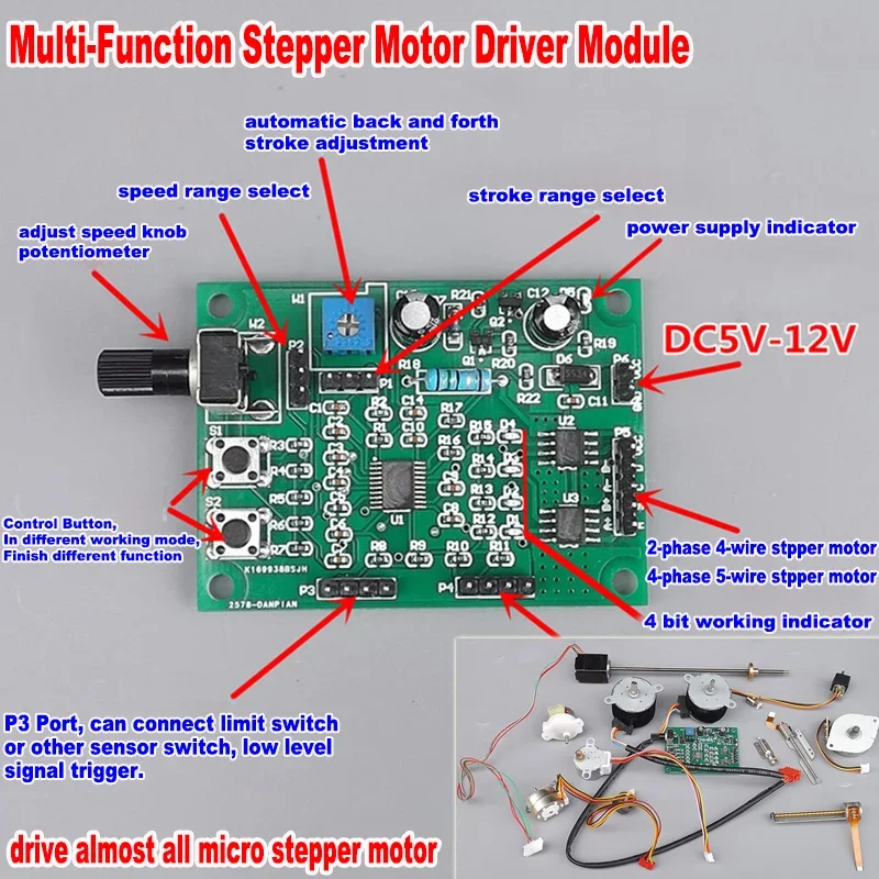 2-phase-4-wire-4-phase-5-wire-Stepper-Motor-Drive-Board-5V-12V-Switch ...