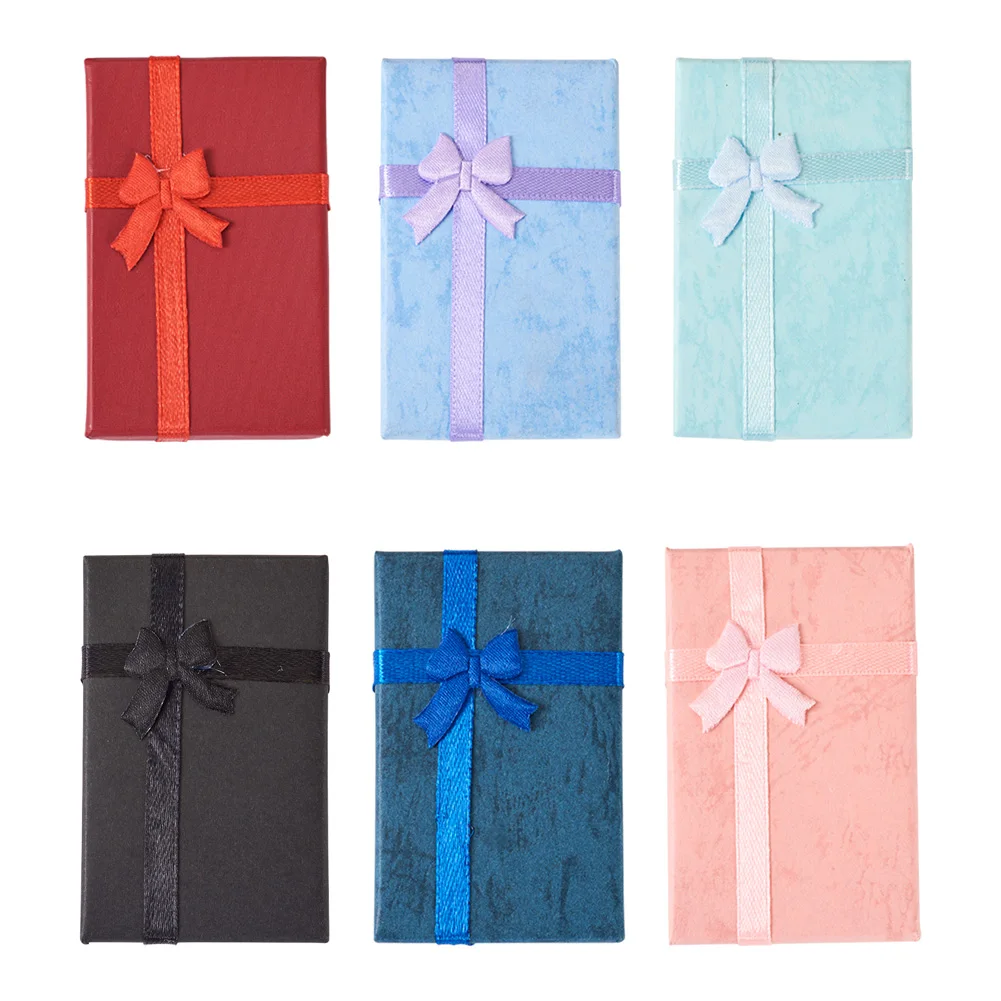 12pcs-Bowknot-Cardboard-Jewelry-Set-Boxes-Rectangle-Paper-Box-with-Sponge-for-Anniversary ...