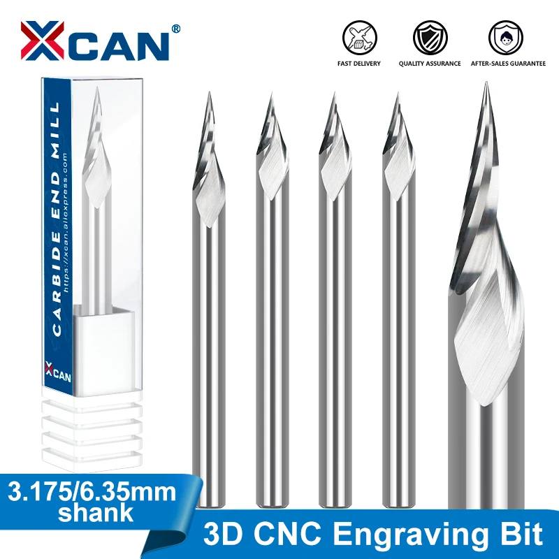 Xcan Frees 3d Graveren Bit 3.175 4 6 6.35Mm Schacht Cnc Router Bit ...