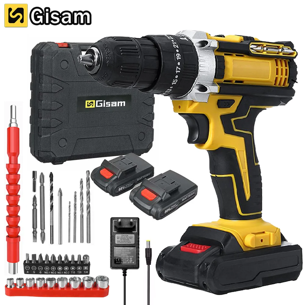 88VF-Electric-Impact-Drill-Cordless-Screwdriver-25-Torque-3-Function ...