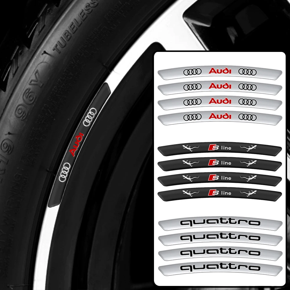 4pcs-Aluminum-Car-Wheels-Rims-Stickers-Auto-Accessorie-For-Audi-Sline ...