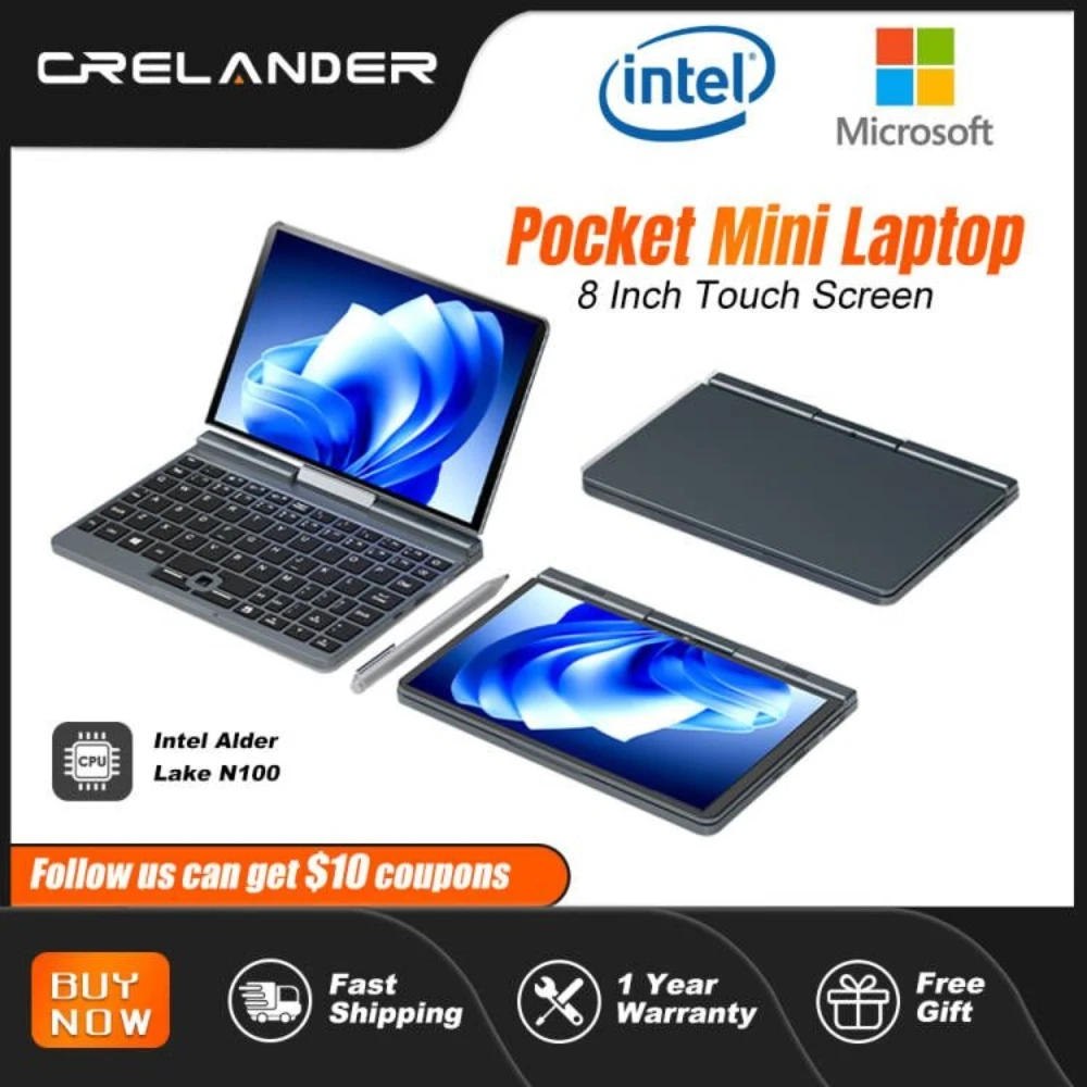 CRELANDE-P8Mini-Laptop-com-tela-sens-vel-ao-toque-Intel-Lago-Alder-N100 ...