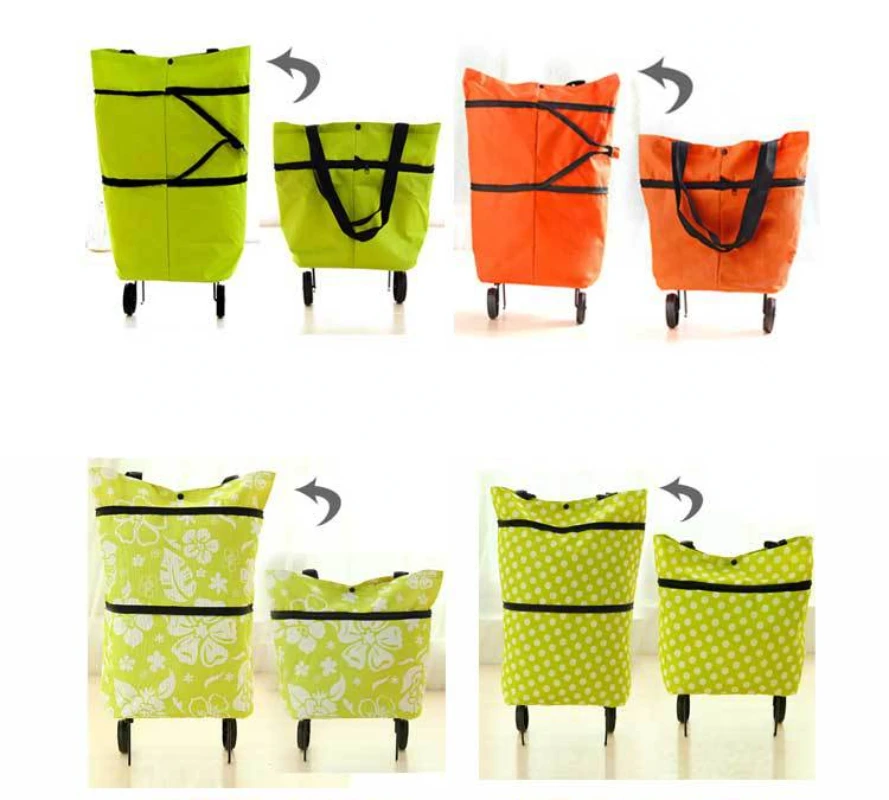 Folding Shopping Pull Cart Trolley Bag With Wheels Foldable Shopping ...