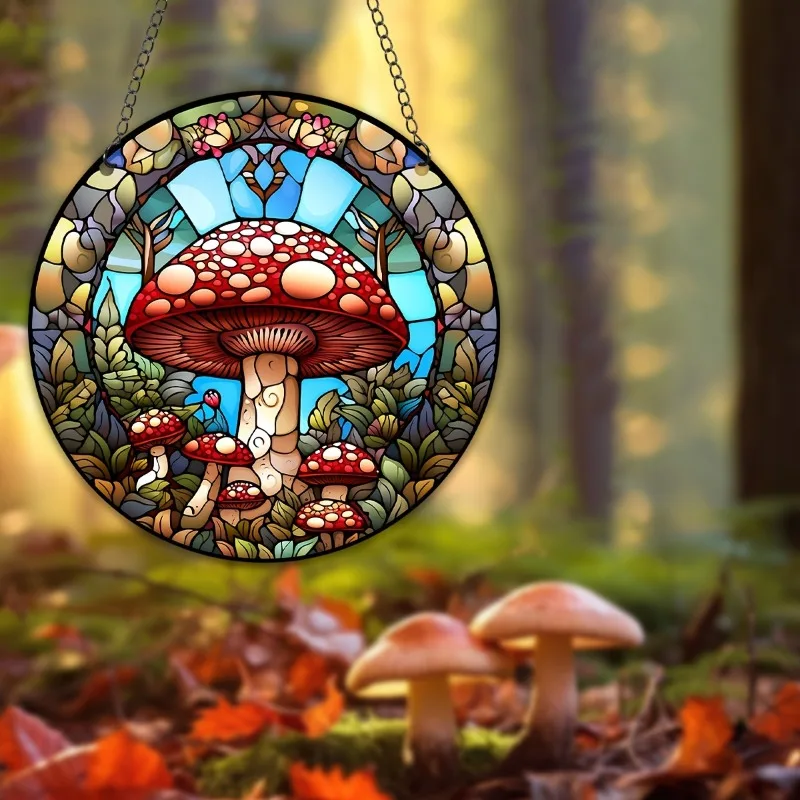 Mushroom-Window-Hanging-Stained-Suncatcher-for-Sun-CatchersIndoor ...
