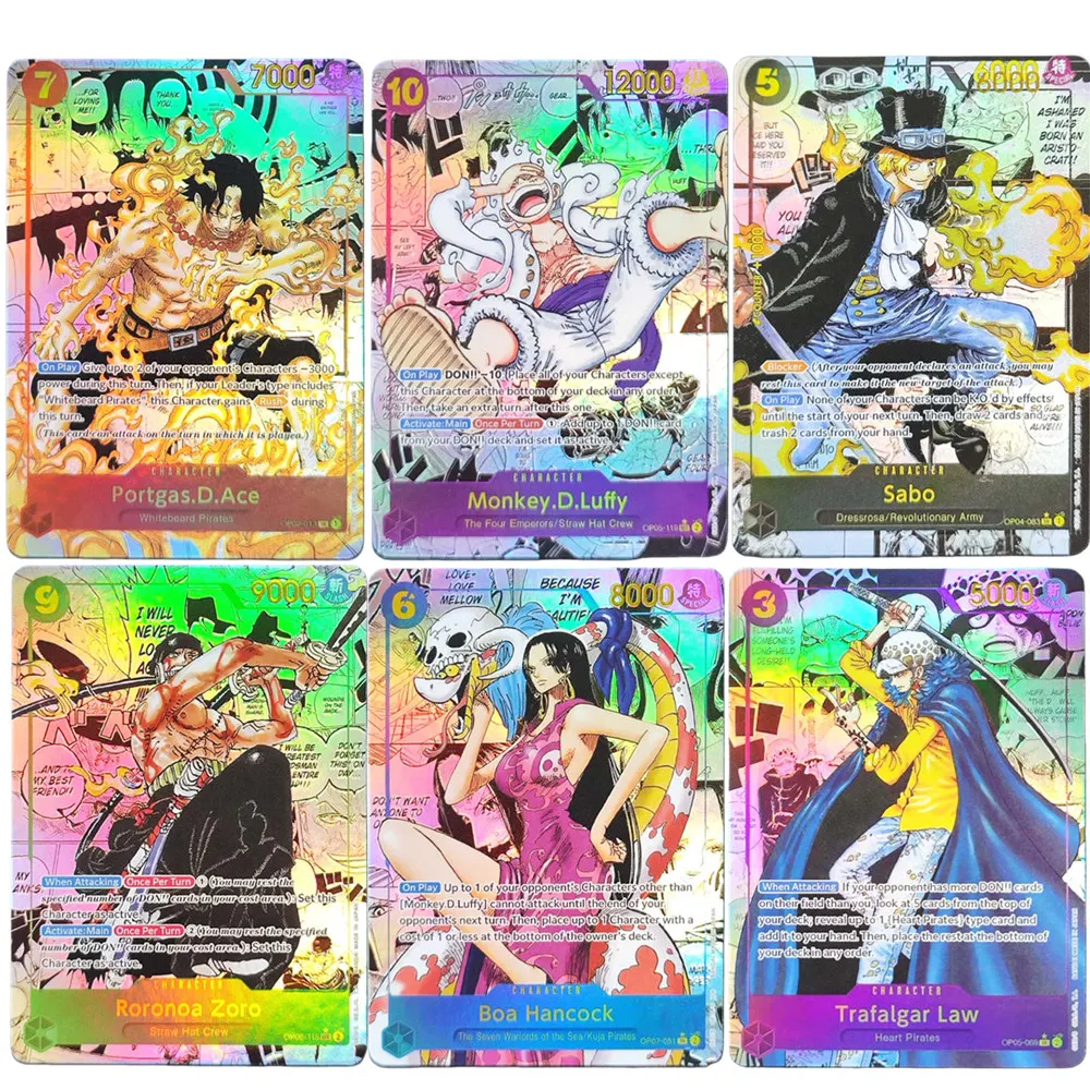 Juego de cartas de una pieza Manga Luffy Hancock Zoro Sabo Ace Law Op05 ...