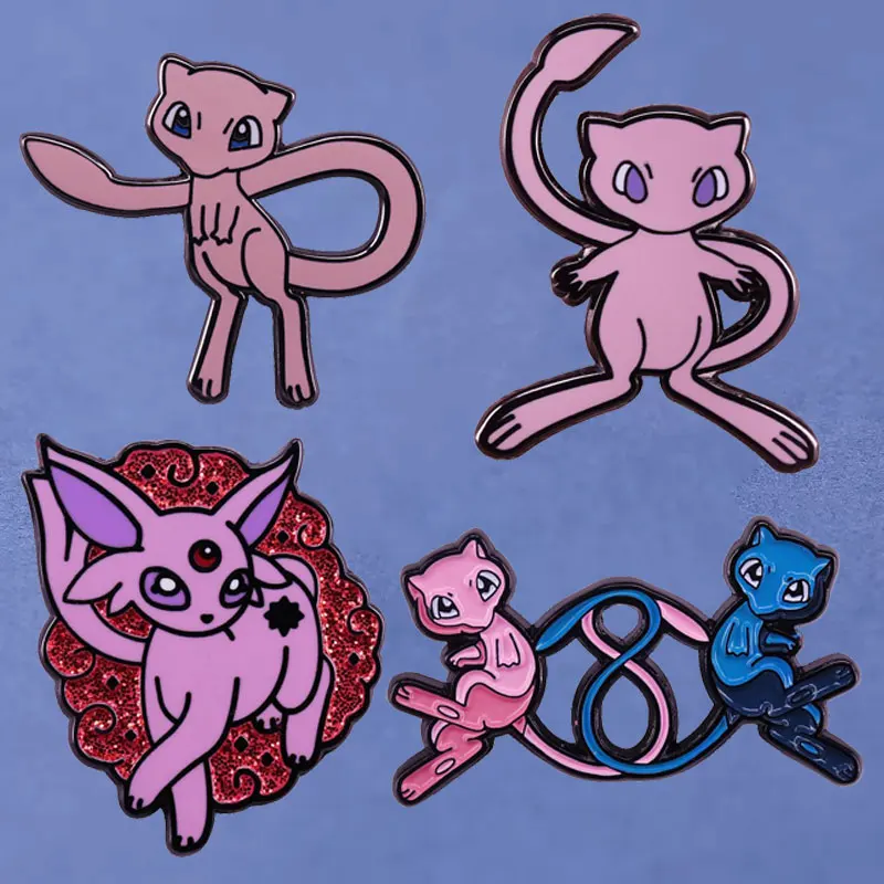 Pokemon-Mew-Hard-Enamel-Pins-Collect-Kawaii-Cartoon-Movies-Eeveelution ...