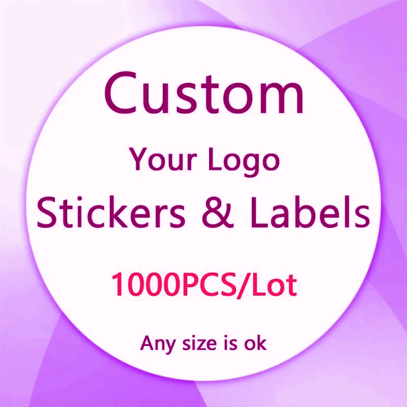 1000PCS Custom Stickers Customize Logo Business Name Thank You Stickers ...