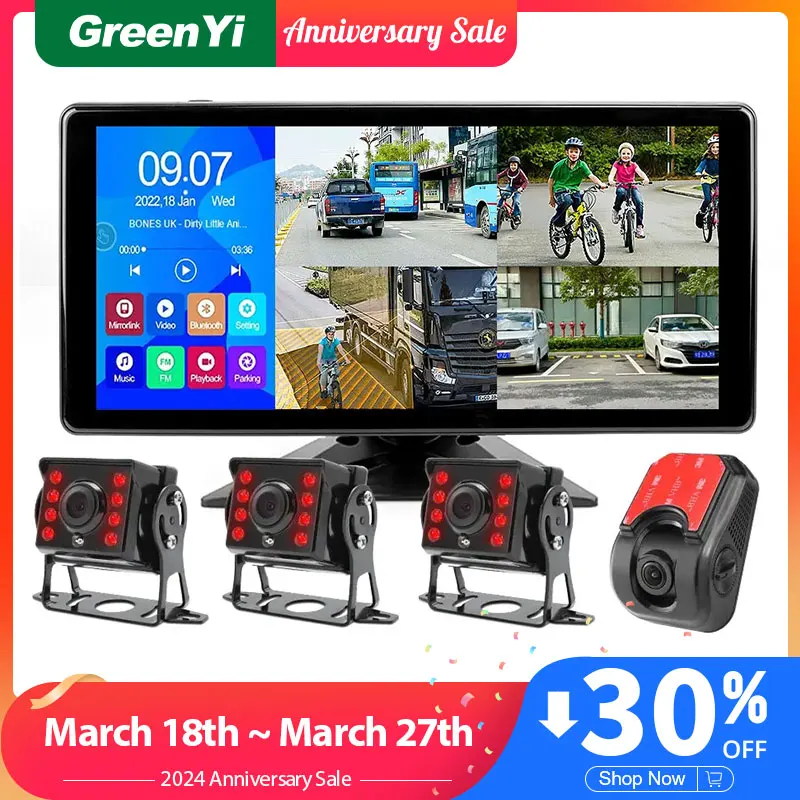 GreenYi-10-36-Inch-4-Ch-Split-Screen-Truck-Bus-MP5-DVR-Recording ...