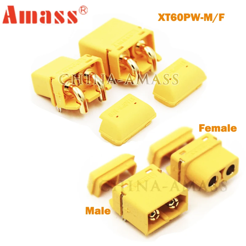 5/10Pcs Original Amass XT60 XT60-PW Gold Banana Bullet Male Female Connectors Plug Connect Parts ...