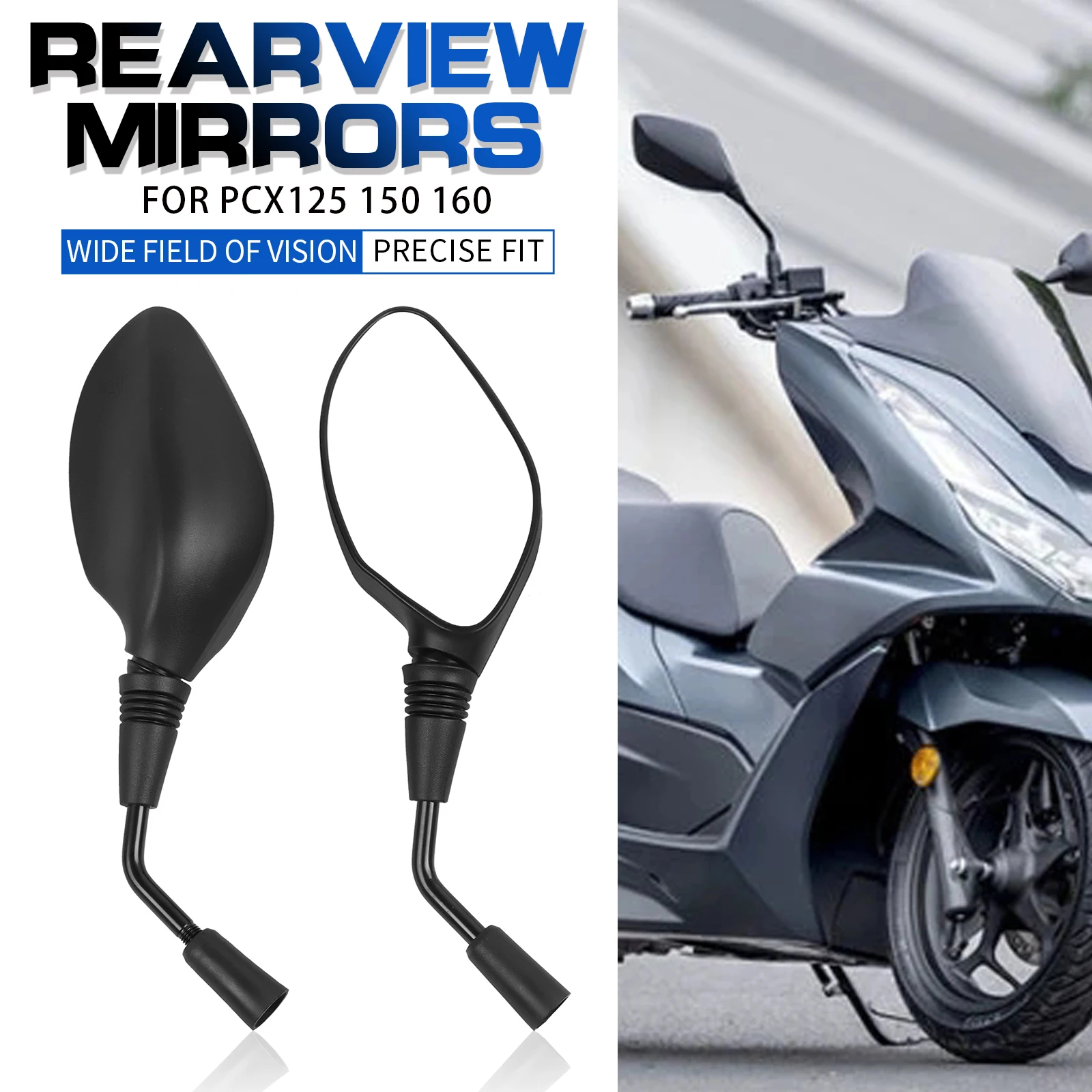 For HONDA PCX125 PCX150 PCX160 Motorcycle Side Rear View Mirror ...