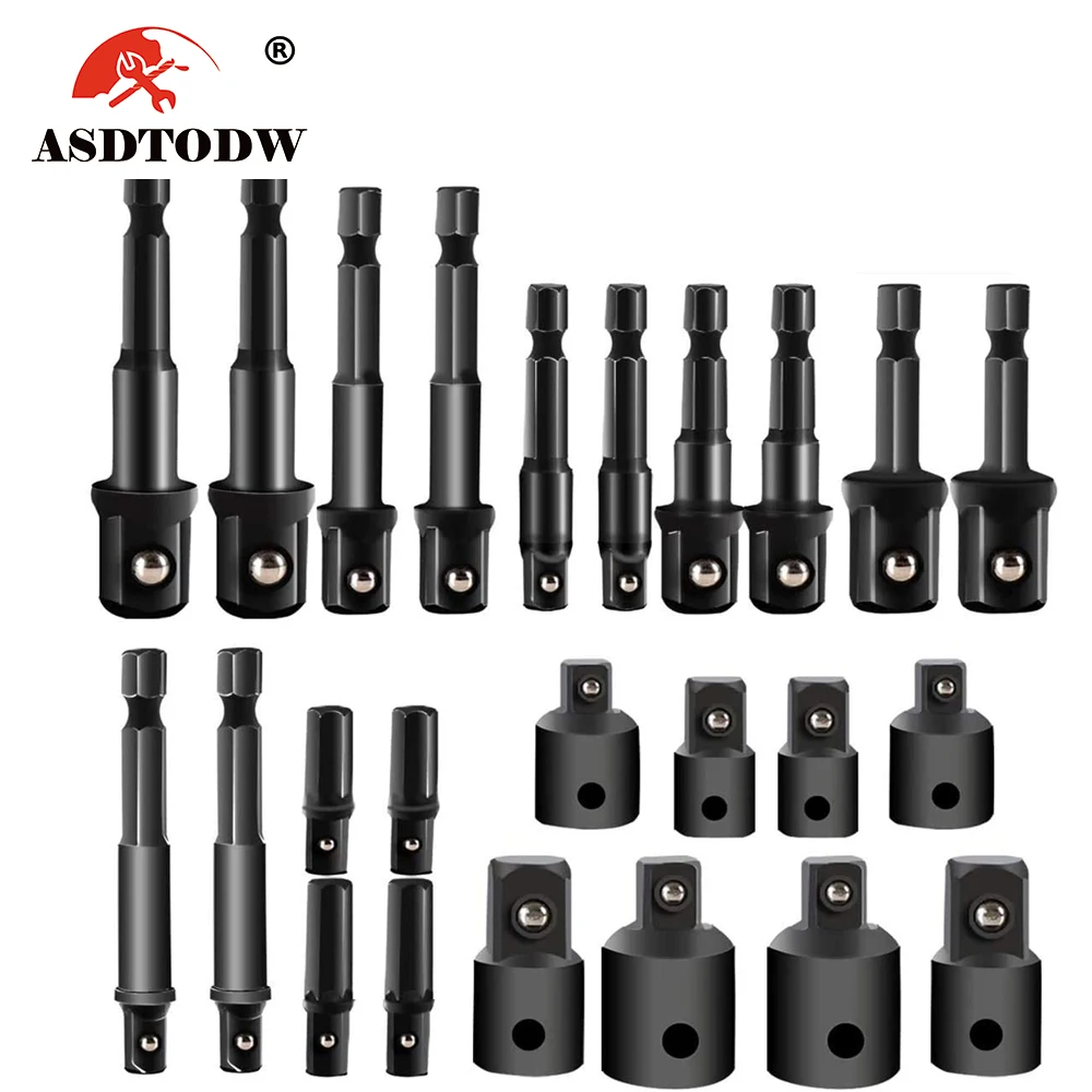 Drill-Socket-Adapter-and-Reducer-Set-Drive-Socket-Adapter-Converter ...