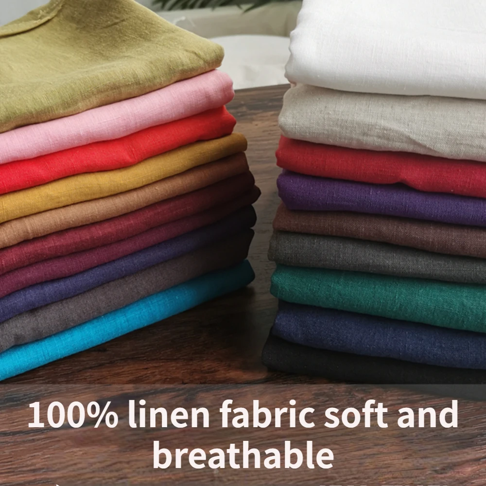 Pure Linen Clothing Fabrics by meter Thin Stone Washed Ethnic Style ...