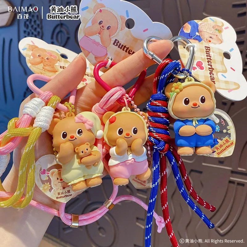 Cartoon Butter Bear Keychain Pendant Cute Fashion Doll Creative Car ...