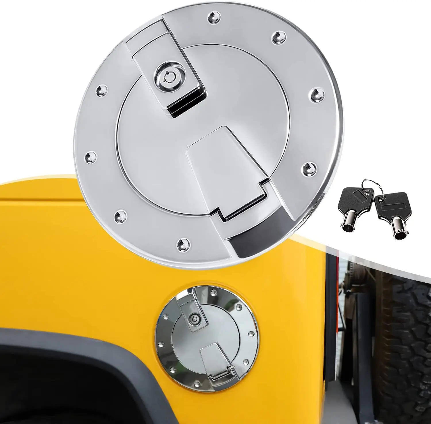 Heavy-Duty-Fuel-Door-Locking-Billet-Aluminum-Gas-Tank-Cap-Cover-Fit-for ...