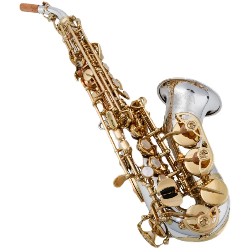 Soprano-Saxophone-9937-Silvering-Gold-Key-With-Case-Sax-Mouthpiece ...