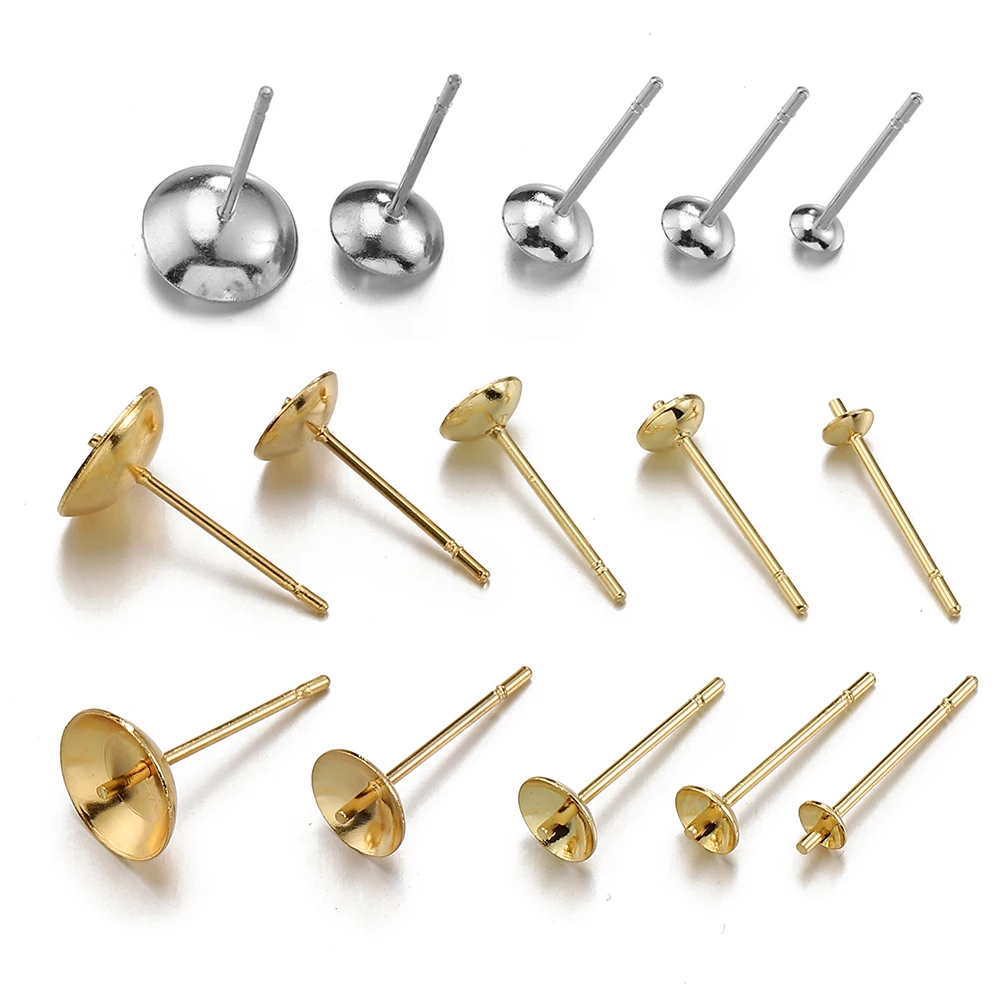 20pcs-3-8mm-Gold-Color-Stainless-Steel-Ear-Studs-Earrings-Earring-Base ...