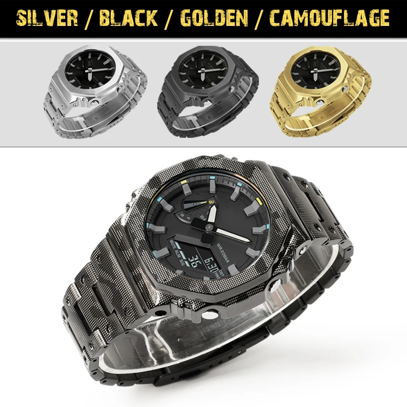 GA2100 GA2110 GAB2100 316L Stainless Steel Case Mod Kit For Casioak ...