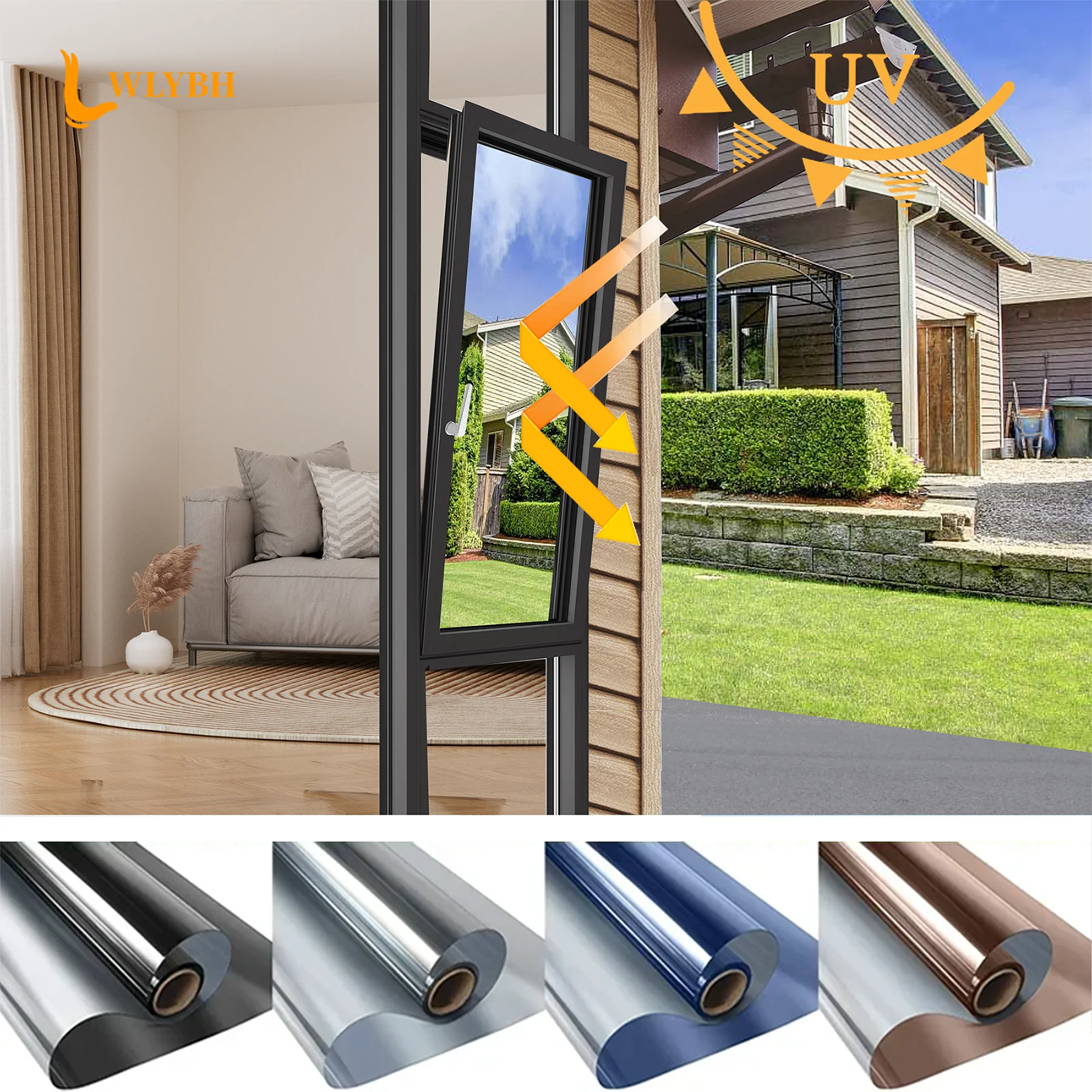 House-Window-Privacy-Film-Anti-Look-Glass-Foil-Daytime-One-Way-Mirror ...