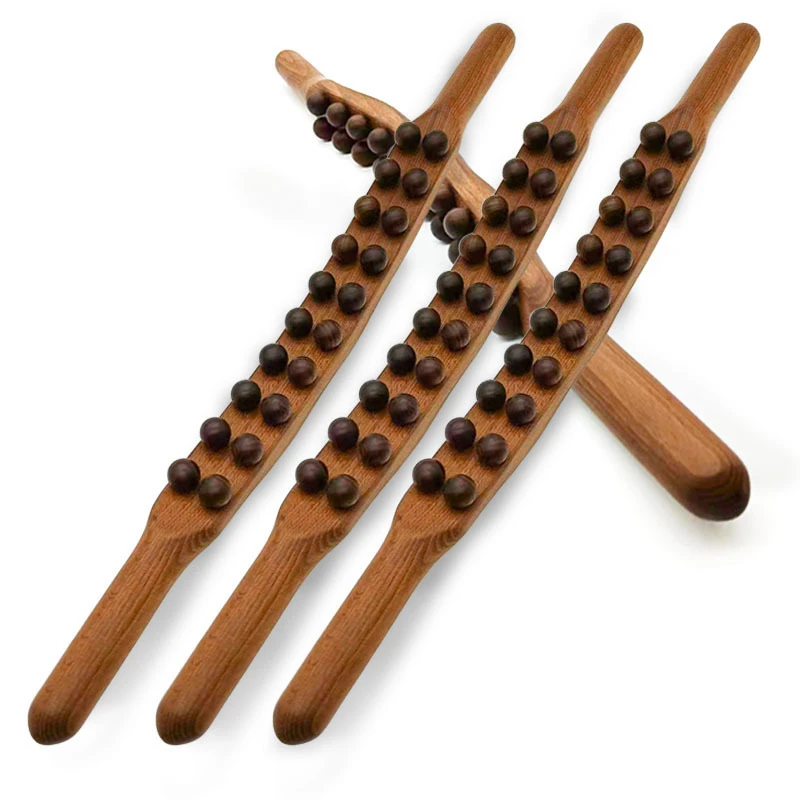 8/20 Beads Rolling Pin Universal Back Needle Massage Tendons Beech Wood ...