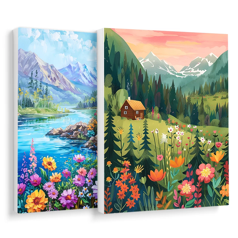 RUOPOTY-Paint-By-Numbers-Scenery-Flowers-With-Frame-Drawing-On-Canvas ...