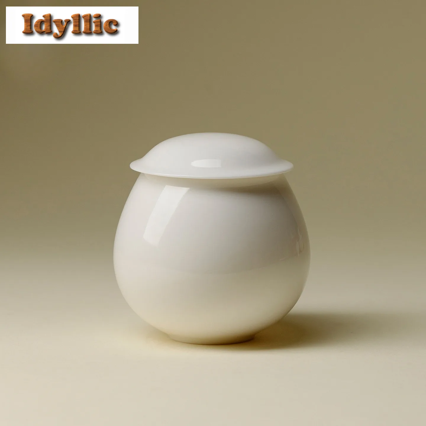 Jade Clay Sweet White Glaze Porcelain Mu Feng Tea Box Organizer ...