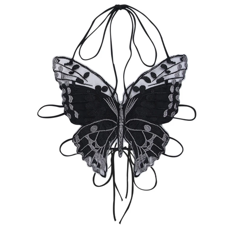 Women-Dark-Gothic-Sexy-r-Backless-Camisole-Butterfly-Shape-Lace-Bras ...