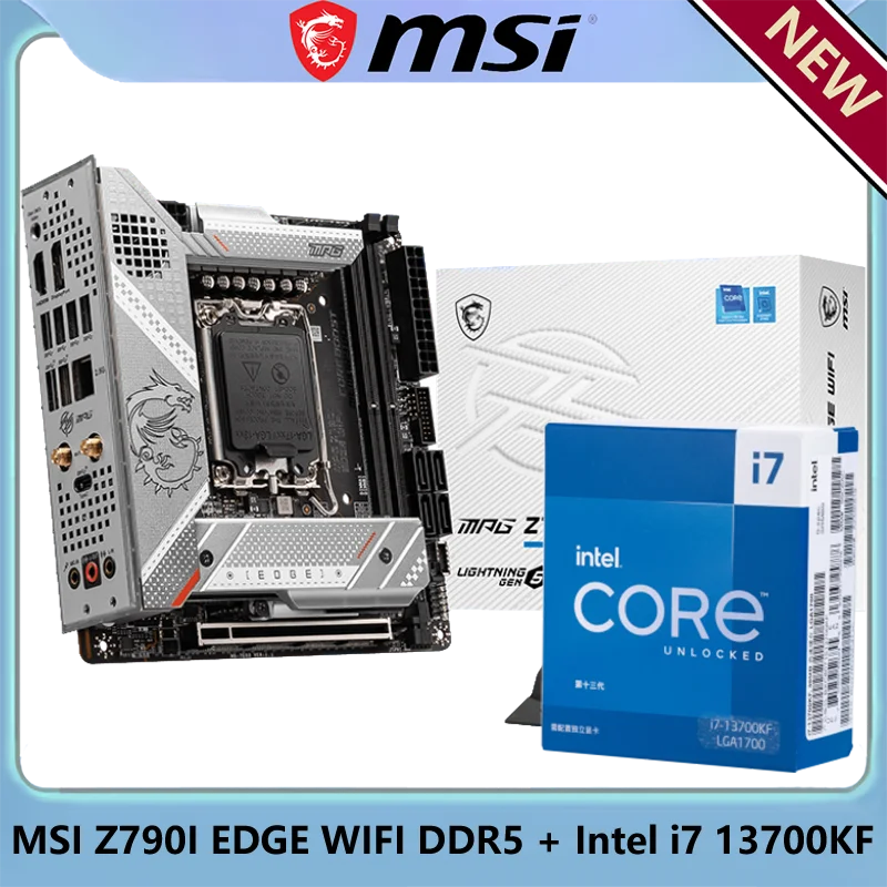 Intel i7 13700KF CPU + MSI MPG Z790I EDGE WIFI DDR5 Z790 LGA 1700 Mini ...