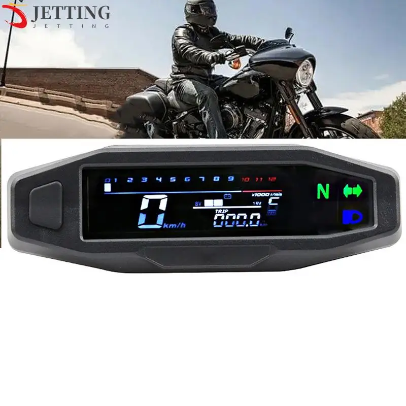 Motorcycle-Speedometer-Meter-Universal-LCD-Digital-Odometer-Counter ...