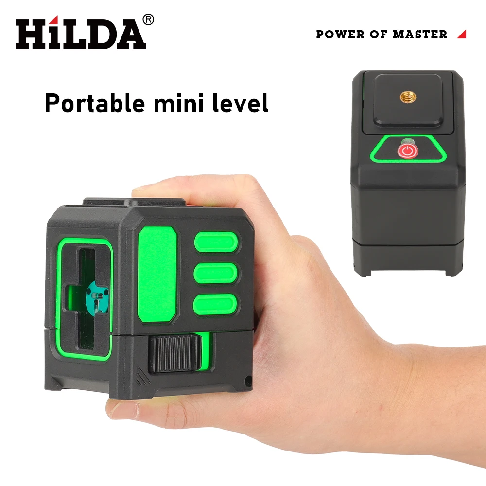 HILDA-2-Lines-Laser-Level-Self-Leveling-Meter-Cross-Green-Level-Laser ...