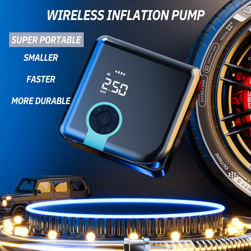 1-PC-Car-Mounted-Wireless-Inflation-Pump-Portable-Automatic-High ...