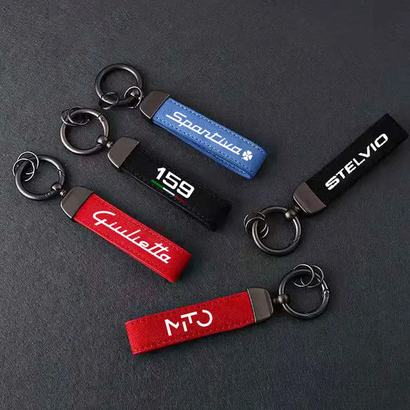 Car-Key-Leather-Carbon-Keychain-Key-Chain-Rings-For-Alfa-Romeo-Giulia ...