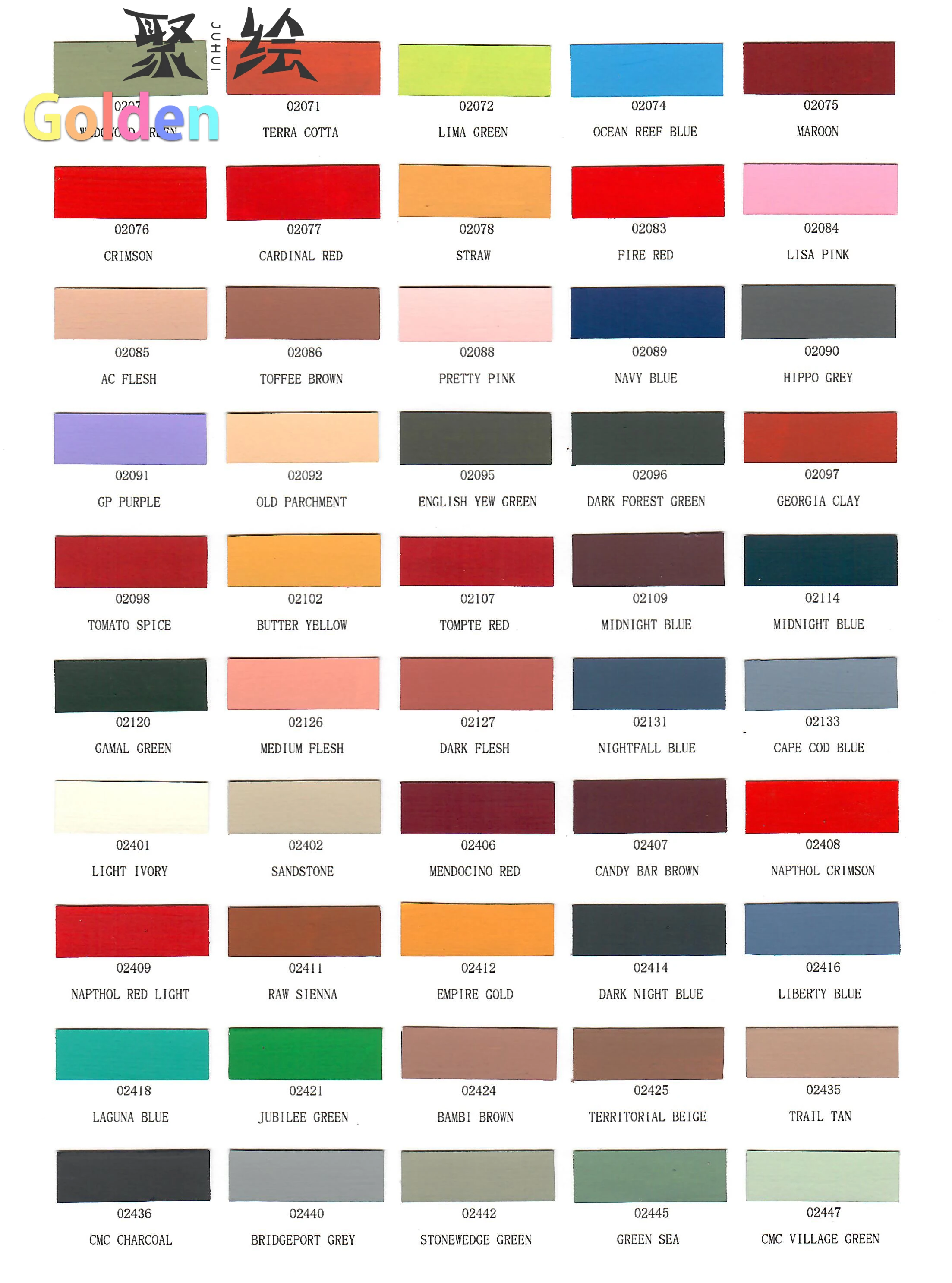 Delta Acrylic Paint Color Chart