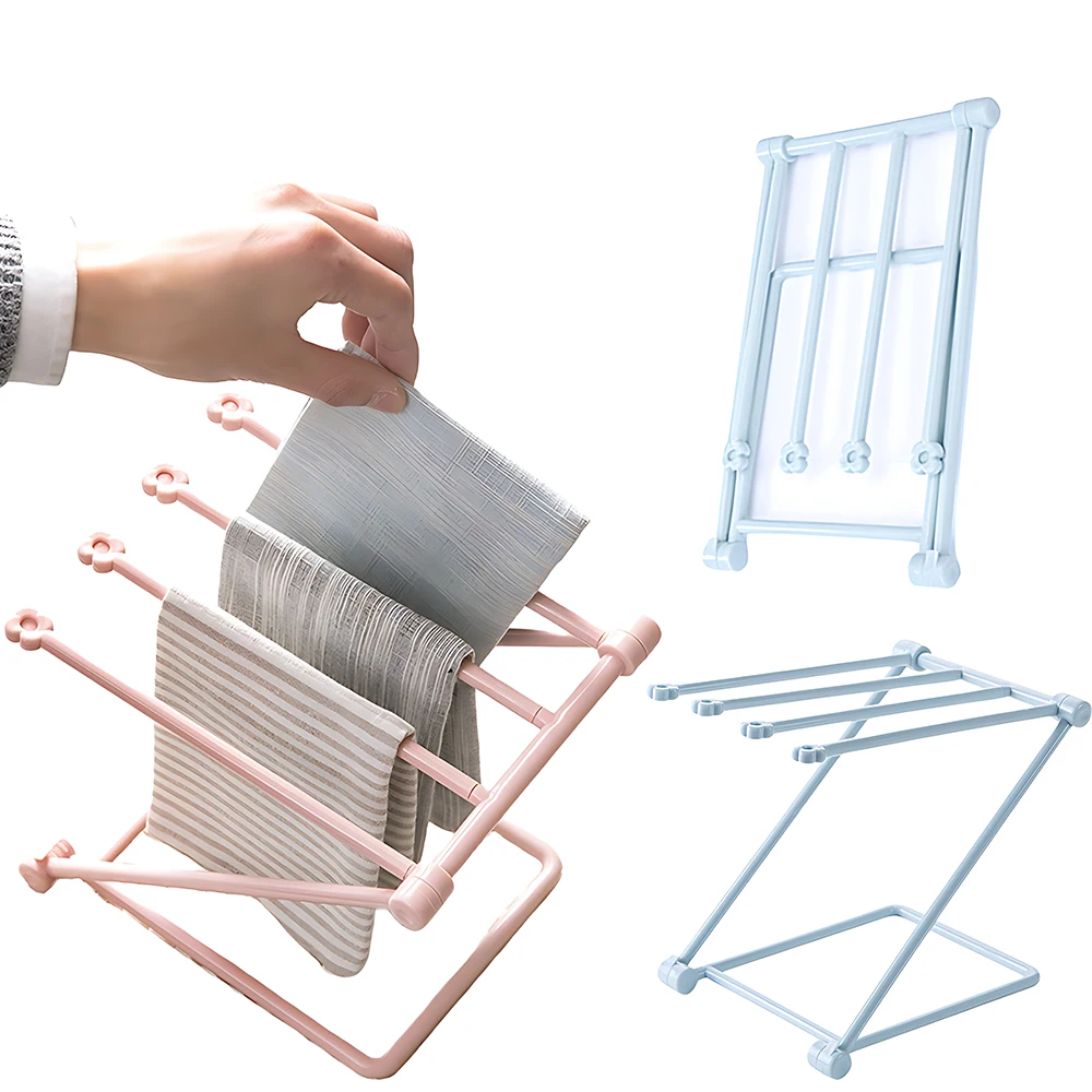 1-10PCS-Folding-Rag-Storage-Rack-Kitchen-Countertop-Dish-Cloth-Rack-Cup ...