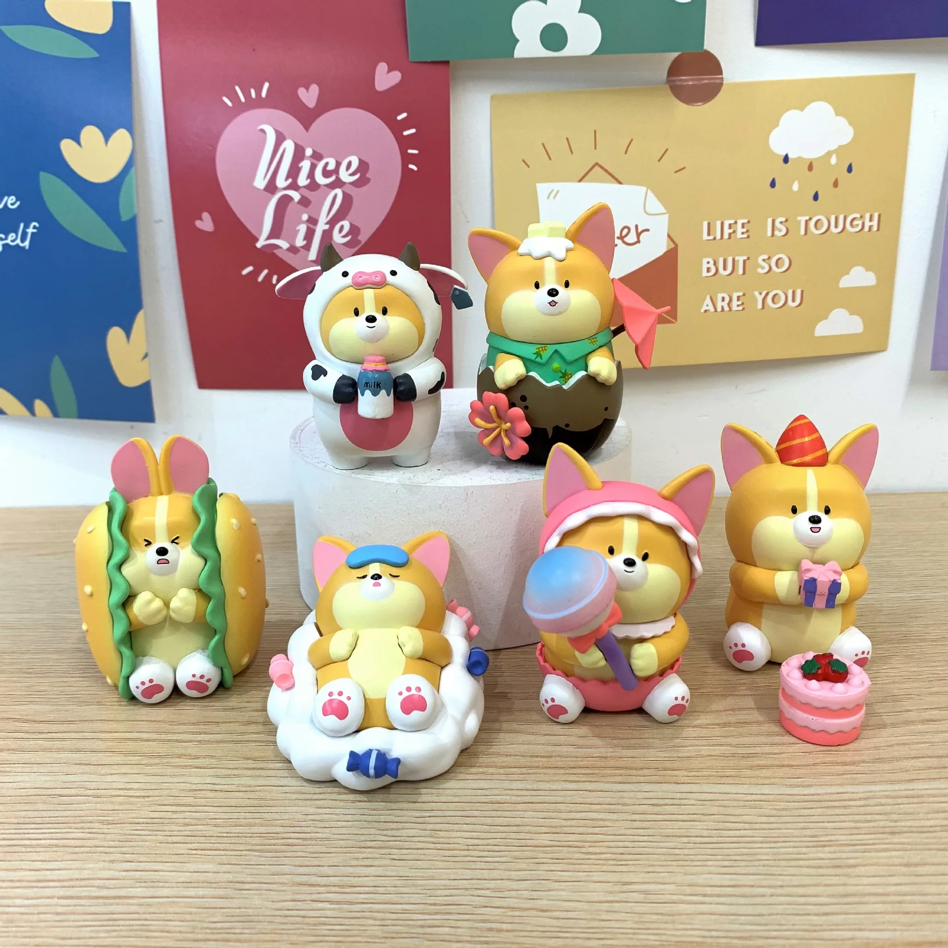 6Pcs-Set-Foodie-Corgi-Daily-life-cute-Gourmet-food-Short-Legged-Corgi ...