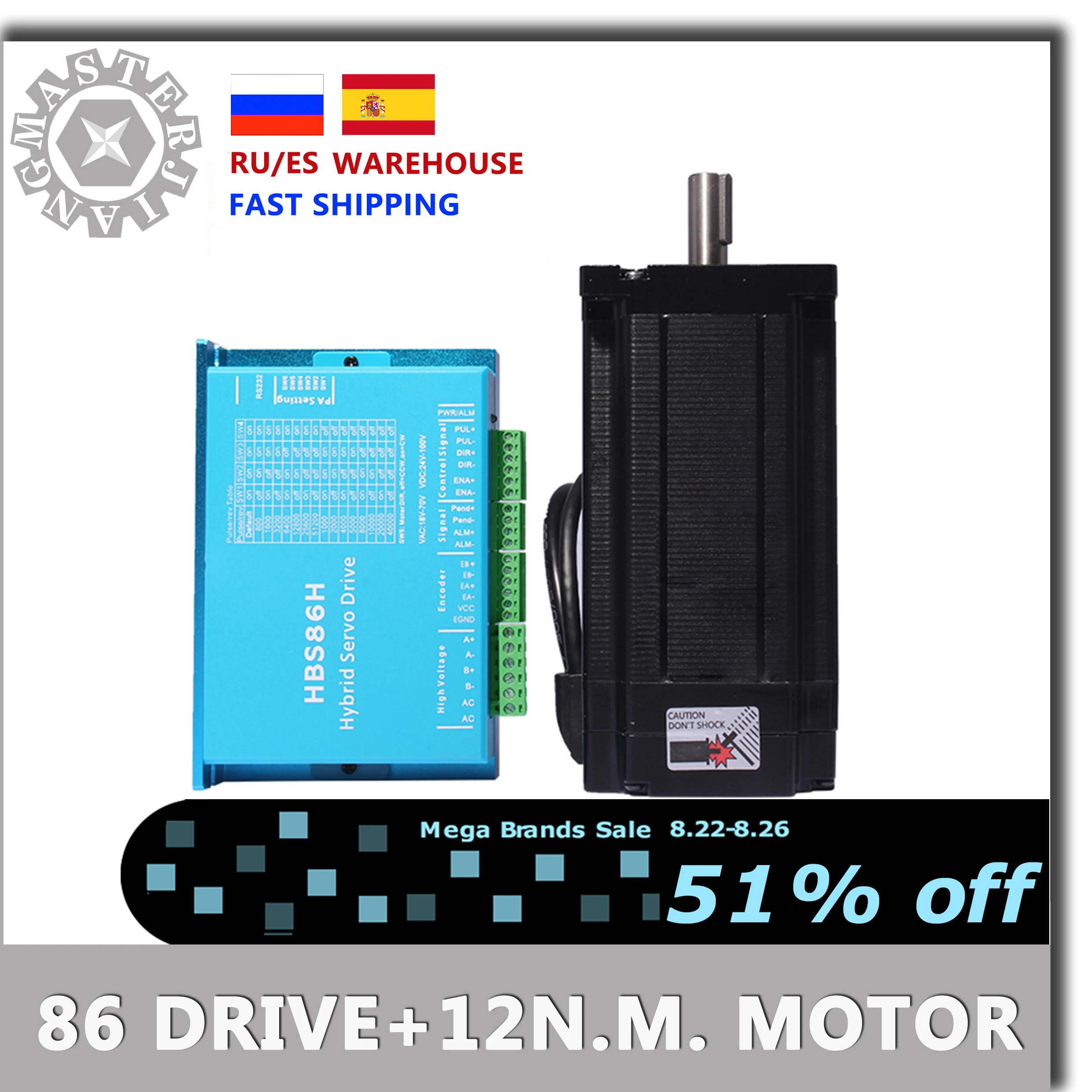 Nema 34 12nm Stepper Motor Driver Servo Motor 86hse12n+hbs86h Closed ...