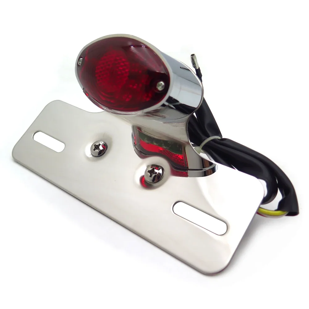 Motorcycle-Parts-Motorcycle-Custom-Cat-Eye-Tail-Light-License-Plate ...