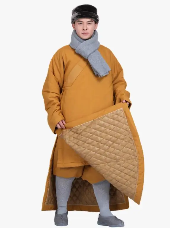 Chinese-Monk-Robe-Winter-Cotton-Thick-Buddhist-Zen-Warm-Vintage-Men ...