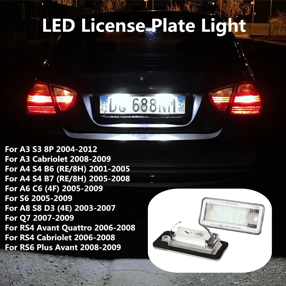 NEW Error Free White LED Car License Plate Light Bulbs Accessories For ...