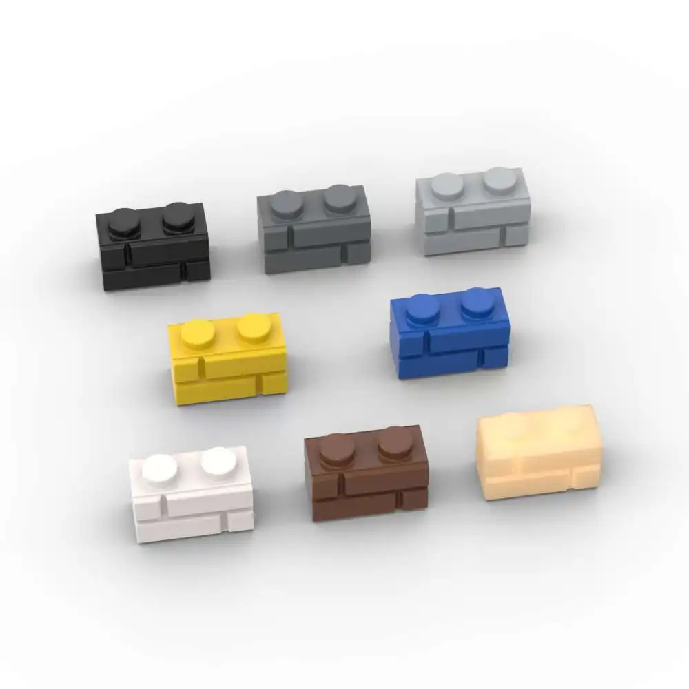 MOC-10PCS-98283-Modified-1x2-With-Masonry-Profile-Building-Blocks-High ...