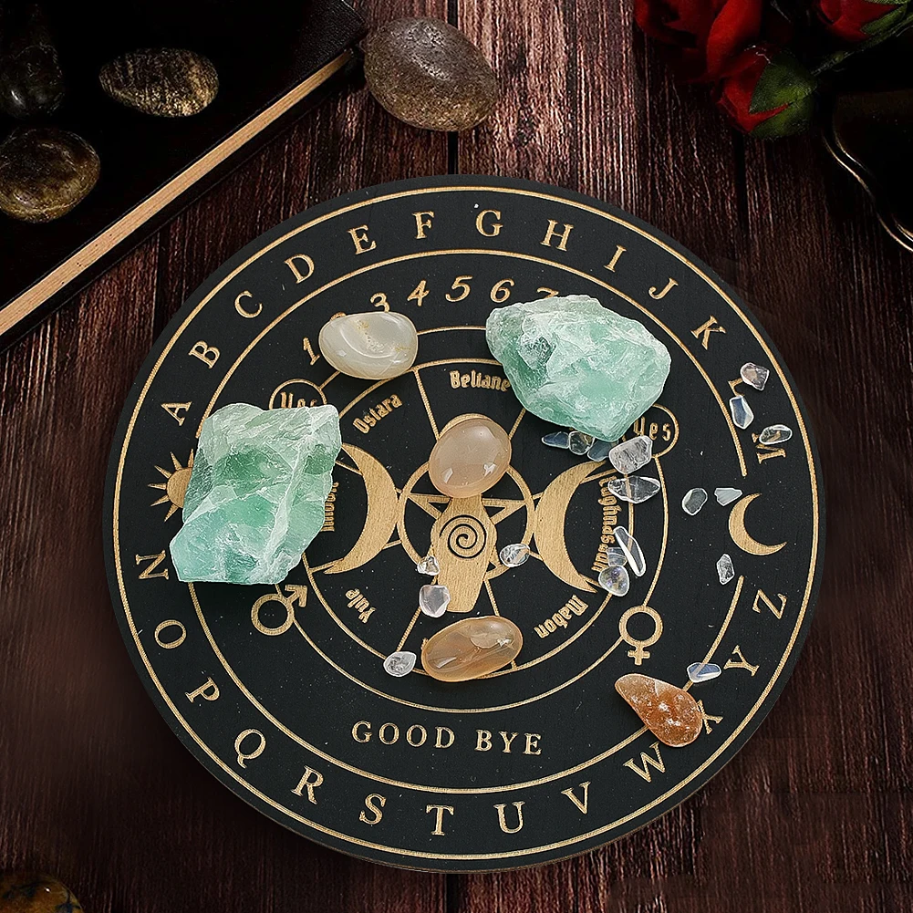 Witchcraft Wooden Spirit Divination Board Zodiac Moon Pendulum Chart ...