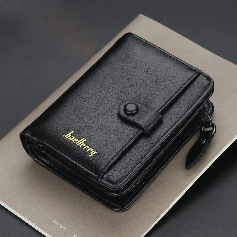 Fashion Men Wallets High Quality PU Leather Zipper Short Design Card ...