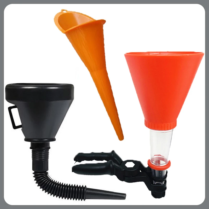 New-Car-Refueling-Longer-Stem-Funnel-with-Filter-Strainer-Gasoline-Oil ...