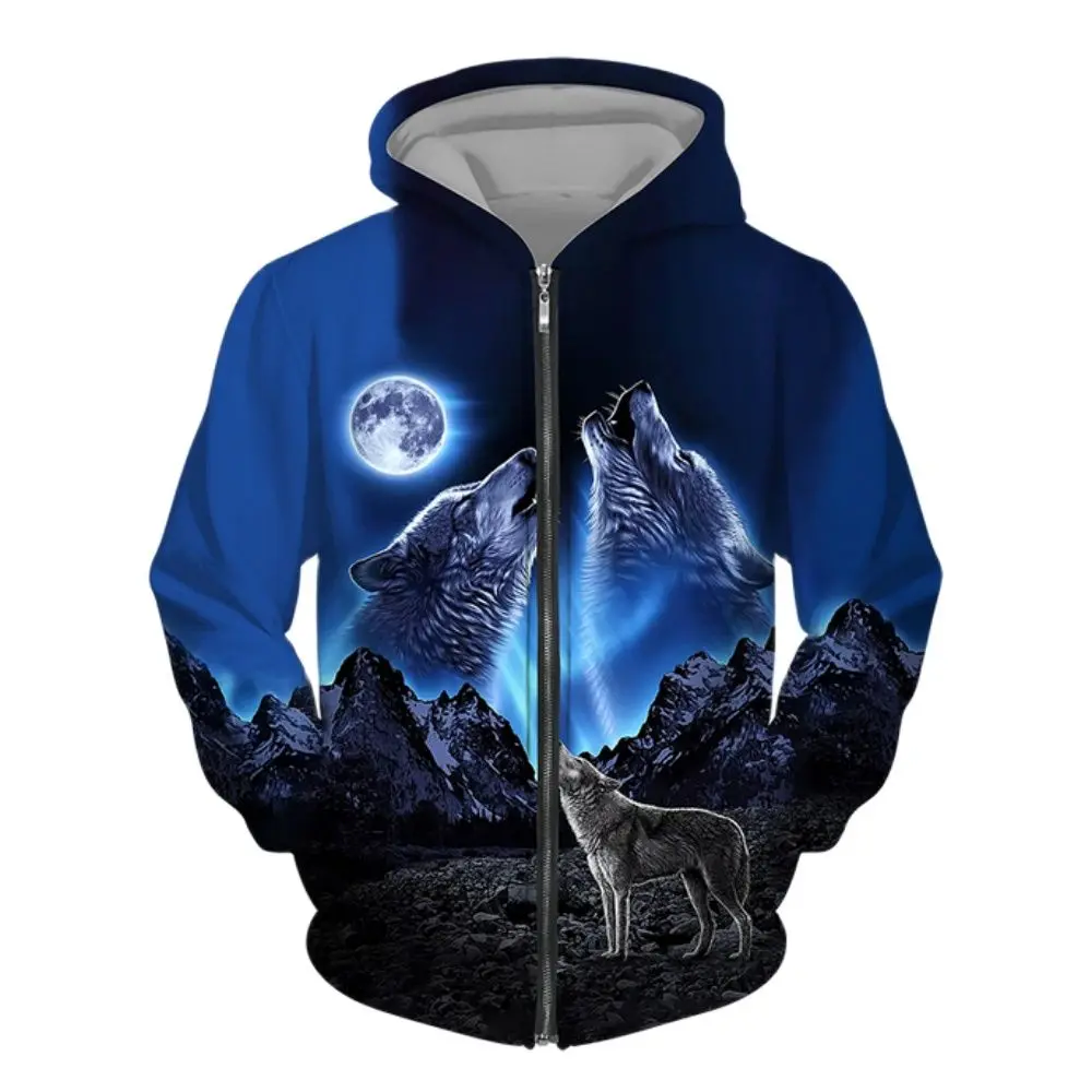 Sudadera-con-capucha-con-cremallera-y-estampado-3D-de-lobo-para-hombre ...